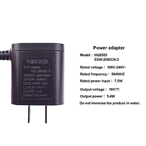 Tobysome 15V Charger for Philips Norelco HQ8505 Norelco Shaver 2300 7000 5000 3000 Series Electric Shaver Razor, Aquatec, Arcitec, Multigroom Beard Trimmer & More 15V AC Adapter Power Supply Cord