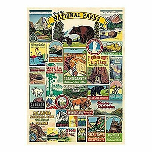 Cavallini Decorative Wrap Poster, National Parks, 20 x 28 inch Italian Archival Paper (WRAP/NP)