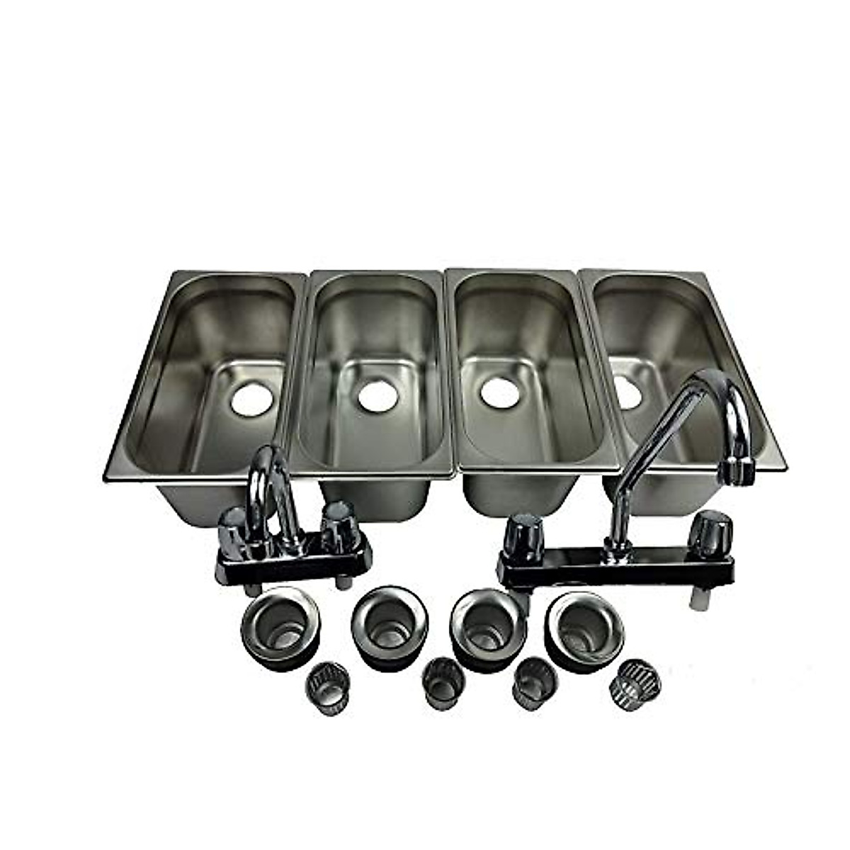 Standard 4 Compartment Sink Set & Hand Washing for Concession Stand Food Trailer