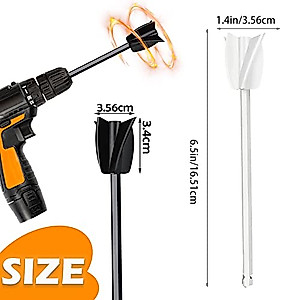 IHUIXINHE 4 Pcs Resin Mixer Paddles,Paint Mixer Drill Attachment for Mix Epoxy Resin, Paint, Ceramic Glaze and Reduce Bubbles,Black,White