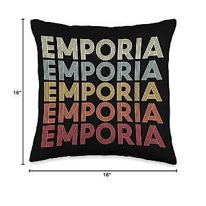 Emporia Virginia Emporia VA Retro Vintage Text Throw Pillow