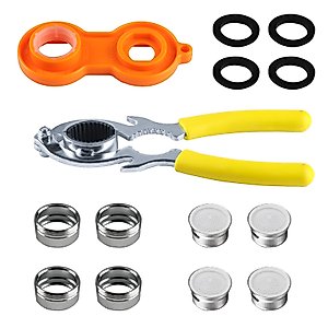 QBXMY7 6-Piece Faucet Aerator Removal Wrench Kit - 2 Sink Bubbler Wrenches + 4 M24 Aerators, Disassembly and Repair Spanner Tool
