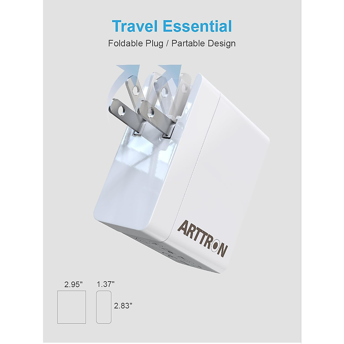 USB Wall Charger,Arttron 30W 4-Port USB Wall Charger Adapter,USB Charging Stations Lightweight Design,Foldable Wall Plug Multiport Charger for iPhone iPad Tablets Smartphones, Home Office Use