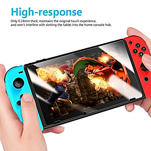 Glass Screen Protectors for Nintendo Switch Console 9H HD Tempered Glass Anti-Scratch Anti-Fingerprint Bubble Free with Cleaning kit