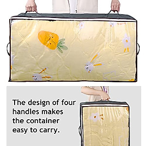 Budding Joy 90L Under Bed Storage Containers, Closet Organizers and Storage Bins, Underbed Storage Bags with Clear Window for Blankets, Sheets, Pillows, Dorm Room, Holiday Wrapping Paper Storage