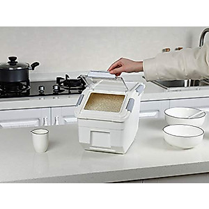 Grain Storage Container 20 lb (10 Liter) with Wheels Seal Locking Lid PP(Pack-2)