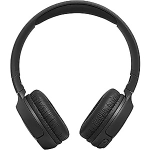 JBL Tune 500BT - On-Ear Wireless Bluetooth Headphones, Includes Bonus Extended 5ft Charging Cable and Velvet Storage Pouch - Black