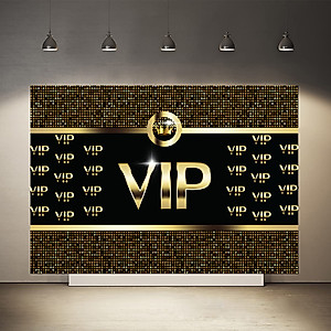 Withu VIP Party Backdrop Crown Black Gold Star Mimetic Show Graduation Birthday Red Carpet Event Photo Studio Backgrounds Celebrity Movie Award Ceremony Banner Props