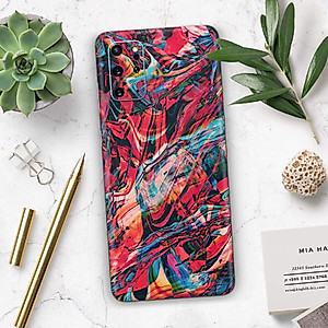 DesignSkinz Liquid Abstract Paint Remix V87 Protective Vinyl Decal Wrap Skin Cover Compatible with The Samsung Galaxy S20 (Screen Trim & Back Glass Skin)