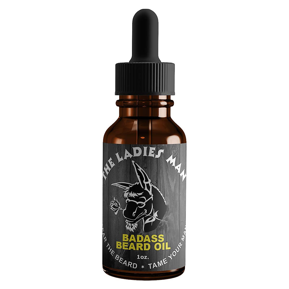 Badass Beard Care Oil For Men - The Ladies Man Scent, 1 oz - All Natural Ingredients, Keeps Beard and Mustache Full, Soft and Healthy