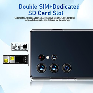 4G Unlocked Smartphone, 6.6in 8GB 256GB 512GB ROM Dual SIM Factory Unlocked Android Cell Phone, 8 Core for Android 12 Face Unlock Slim Mobile Phone with Pen, 8MP 24MP Dual Cam