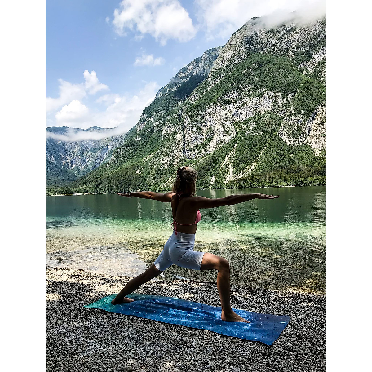 Premium Eco Yoga Mat Travel Interstellar by NIUME | Natural Rubber & Vegan Suede Microfiber - biodegradable, non-slip, grip that adjust to your practice | Profesional | Lightweight | Perfect for Hot Yoga, Bikram, Vinyasa, Pilates & Sweaty Workouts | 183 c