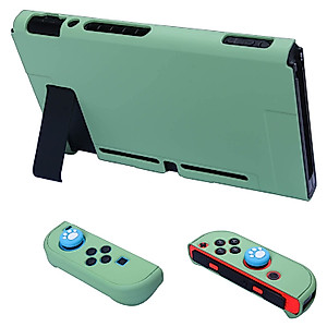 Dockable Case for Nintendo Switch - COMCOOL 3 in 1 Protective Cover Case for Nintendo Switch and Joy-Con Controller with Screen Protector and Thumb grips - Tea Green