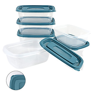 PEDECO Rectangle Plastic Portion box Sets with Lids.Food Storage Box,Container Sets,Food Storage,Food Containers,Cereal Containers,use for School,Work and Travel,0.53 quarts(500ML) per box,Set Of 5