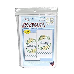 Jack Dempsey Needle Art Thankful & Blessed Decorative Hand Towel Pair