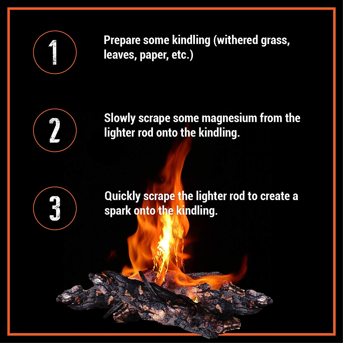 West Lake Tactical Set of Two 1/2" x 5" DIY Ferrocerium (Ferro) Rods Flint Fire Starter Magnesium Tool Kit AKA Firesteel