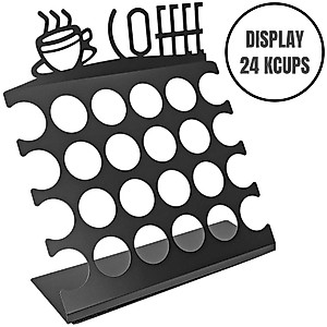 Southern Homewares Countertop K CUP Display Holder Rack Holds 24 Pods Black Metal