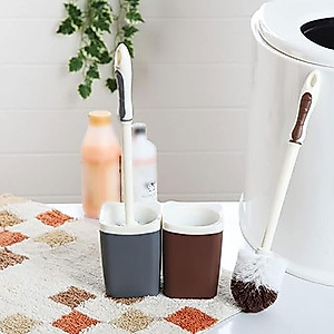 Plastic Toilet Bowl Brush Floor Stand with Long Handle Toilet Brush Stable Base Toilet Cleaner Brush Home Storage Rack
