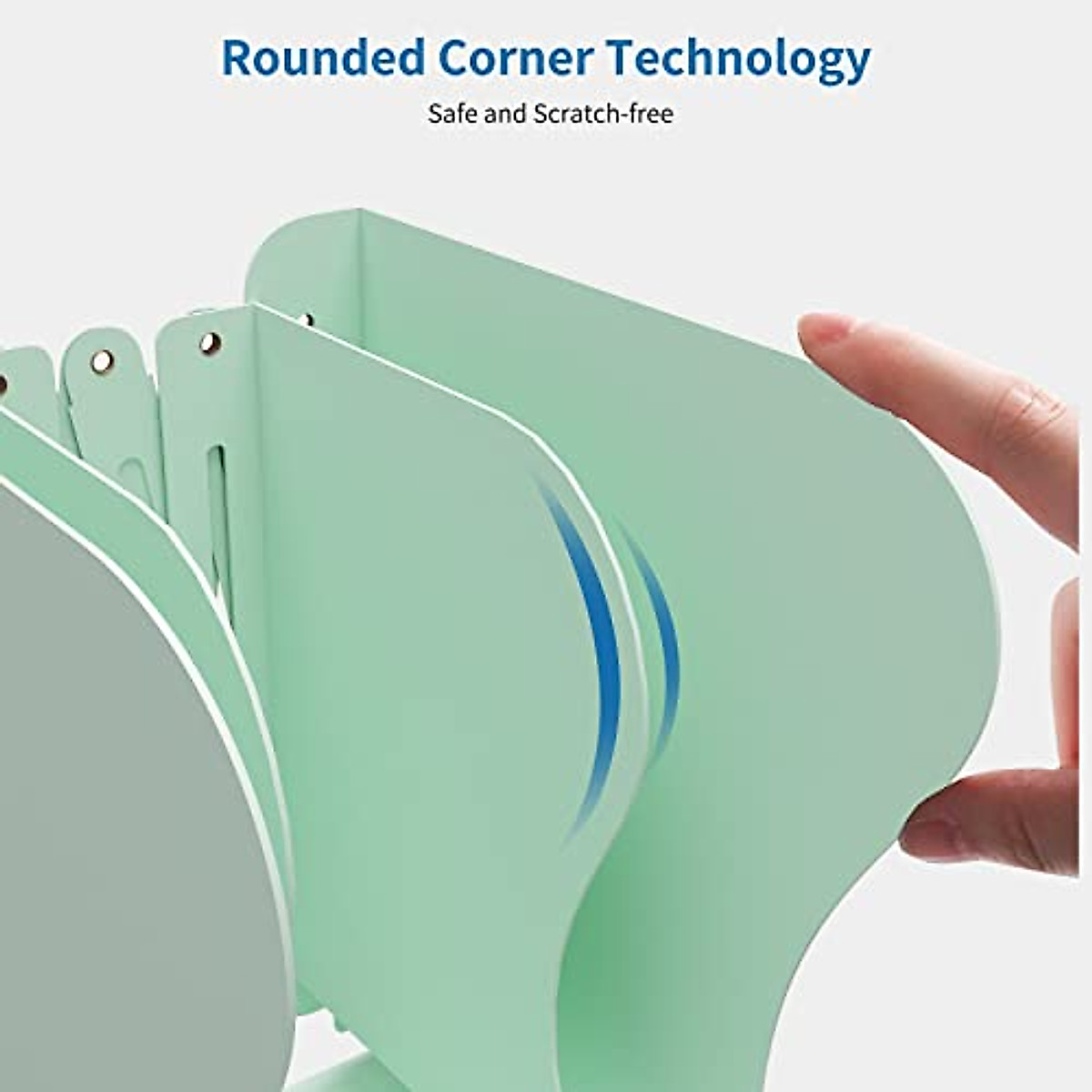 PUNCIA Desktop Adjustable Bookends Expandable Book Binder Holder Metal Memo Bookcase Rack Shelf for Kid Child Student Office Book File Organizer Storage (Green)