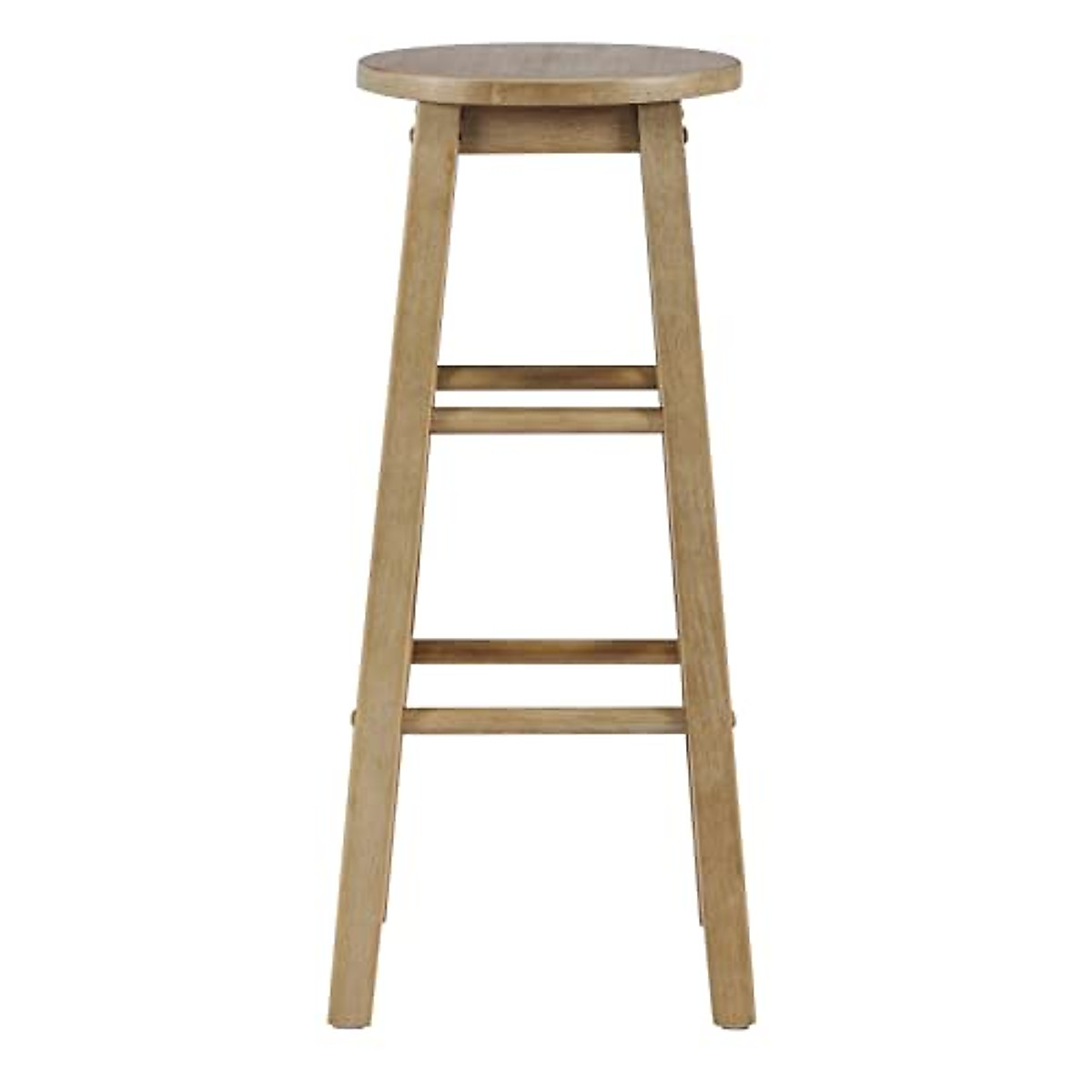 Linon Zeke Grey Wash 29" Barstool with Round Seat