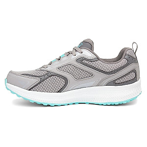Skechers Women's Go Run Consistent Sneaker, Gray/Turquoise, 8.5 Wide