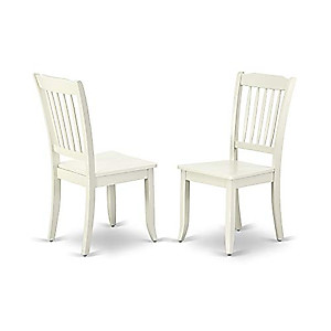 EAST WEST FURNITURE 7 Pc Dining-Room Set Dining Table With Self Storing Leaf And Six Wood Seat Dining Chairs.