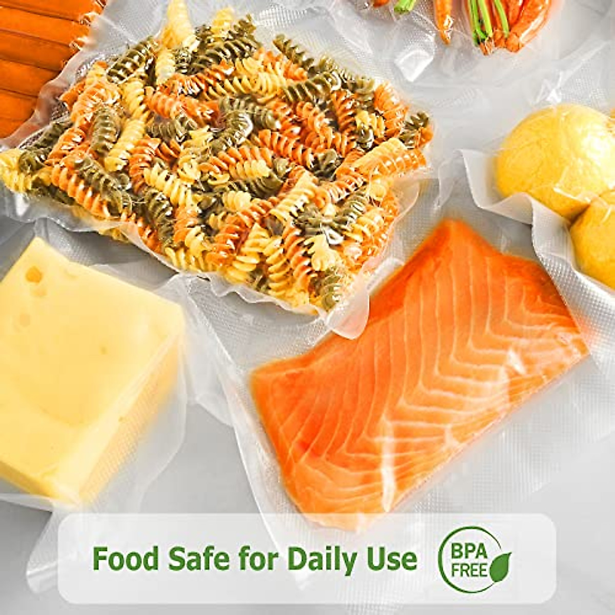 Gasbye Vacuum Sealer Bags, [200ft Mega-Pack] 4 Rolls each 8"x50' Food Saver Vacuum Sealer Bags Rolls for Custom Fit Airtight Freshness & Sous Vide, BPA Free, 7-Layer Ultra-Thick Anti-Puncture Design