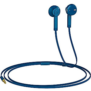 ARC Wired Earbuds in-Ear Headphones, Earphones with Microphone, Slide Volume Control Noise Isolation Ear Buds Ear Tips, 3.5mm Jack for iPhone, iPad, Samsung, Computer, Laptop, Gaming, Sports - Blue