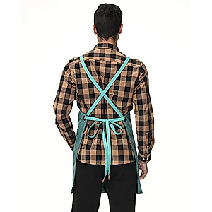 TONAK Canvas Kitchen Apron for Men Women Chef Cooking Apron Cross Back 3 Pockets