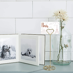 10pcs Table Number Holder Gold Wedding Place Card Holder, Picture Photo Holders 8.6 Inch Tall - Note Menu Memo Clips for Party Gatherings