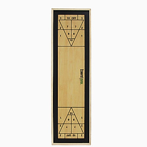 Yard Games Curling and Shuffleboard 2 in 1 Table Top Game with 8 Rolling Discs
