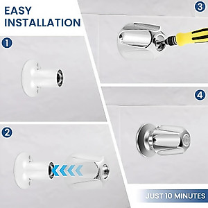 6 Pcs Shower Faucet Handle,Shower Knob Replacement Compatible with Price Pfister Verve and Bathtub/Shower Faucet Handle,Include Hot and Cold/Diverter Shower Knob and 6 Screws for Remodeling Trim