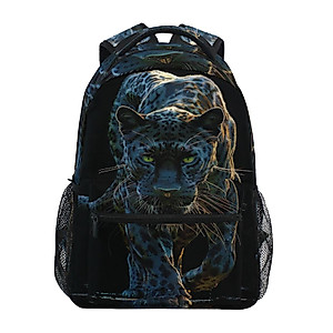 xigua Fierce Black Panther Student Backpack for Boy Girl ,Travel Laptop Backpack,Durable Water Resistant College School Backpack Laptop Bag for Fits 15Inch Notebook
