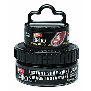 Moneysworth & Best Instant Shoe Shine Cream Kit with Dauber, Black, 50 ml