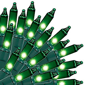 Christmas Lights Indoor Outdoor, 150-count Lights Incandescent Mini String Light, 120V UL Certified Green Wire Lights for St Patricks Day Patio, Holiday, Party, Home, Garden, Easter Decorations, Green