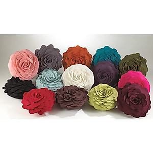 Fennco Styles Eva's Flower Garden Decorative Throw Pillow Cover 13" Round - Red Floral Accent Pillow Case for Home, Couch, Bed, Living Room, Holiday and Office Décor