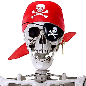 Halloween Decorations - 5 Ft Placeable Halloween Skeleton - Full Body Life-Size Skeleton Prop with Movable Joints for Halloween Outdoor Yard Haunted House Prop Decoration