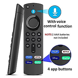Voice Remote Control L5B83G Replacement for Fire TV (3rd Gen, Pendant Design), Fire TV Lite, Fire TV Stick 4K Max/Bundle (2nd Gen and Later), TV Cube (1st Gen and Later)