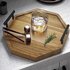 Serving Tray with Black Handle - Farmhouse Decor - Decorative Tray - Serving Tray, Serving Tray with Handles