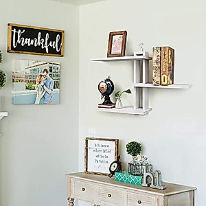 Emfogo Floating Shelves Wall Mounted, Rustic Wood Wall Shelves for Wall Decor, 3 Tier Wall Shelf for Bedroom/Bathroom/Living Room/Kitchen/Laundry Room Storage & Decoration