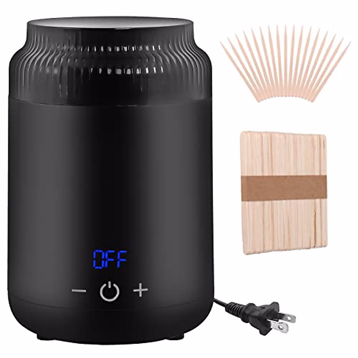 Podoy Mini Wax Pot Warmer for Hair Removal, Small Portable Travel Wax Melt Heater Machine Digital Display for SPA Salon Brow Body Nose Upper Lip Hair Waxing with 100 Wax Sticks