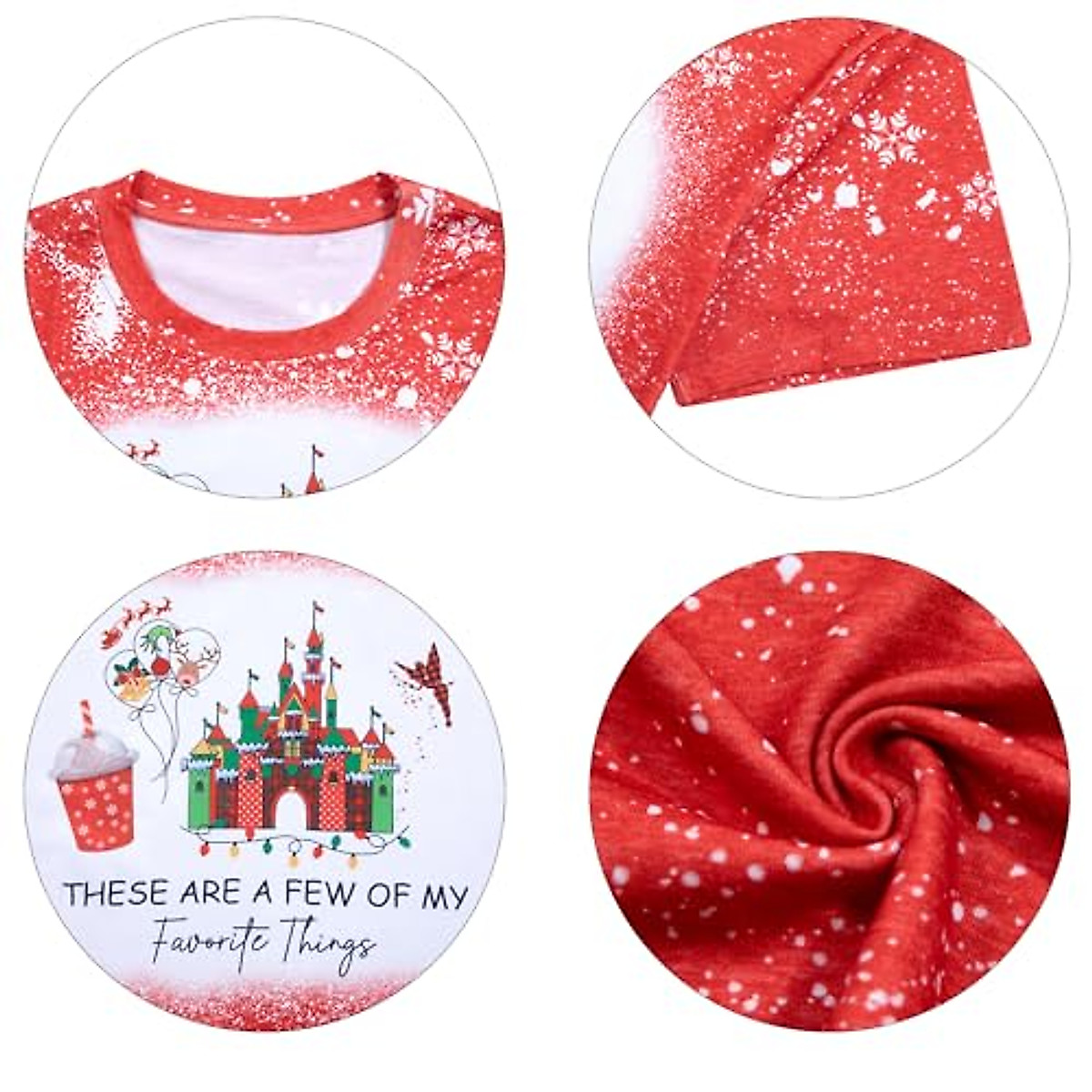 Women Magical Christmas T Shirt Merry Christmas Shirt Xmas Magic Kingdom Shirts Magic Castle Holiday Short Sleeve Top Tee Red