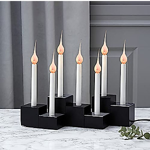 GOOTHY Silicone Dipped Flicker Flame Candle Light Bulbs, 1W Christmas Replacement Bulbs for Electric Window Candles Lamps Chandeliers Outdoor String Lights, C7/E12 Candelabra Base, 120 Volt-12 Pack