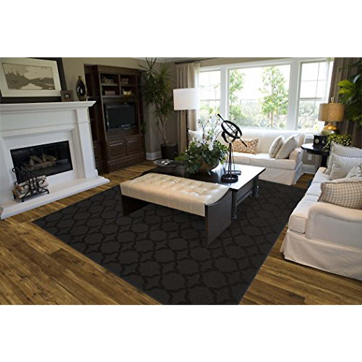 Garland Rug Sparta Area Rug, 9-Feet by 12-Feet, Black