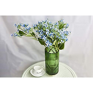 Artificial Faux Blue Flowers Tall Wedding Picks Faux Stems 24.4"(WildHydrangeaSpray) Floral Arrangement Rustic Decoration Crafts Home Decor Holiday Wedding Parties 6Packs (Blue)