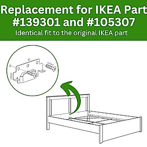 Spare Hardware Parts Replacement for IKEA Bed Frame Part 139301 (Mounting Plate) and 105307 (Screws)