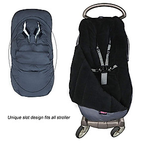 3-in-1,3D Cotton Filling The Worlds Most Comfortable Universal Baby Stroller Sleeping Bag, Cozy Warm Footmuff Fits All Stroller, 2x2 Zippers Easy for Baby in&Out, Bottom Open,Front Piece Removable