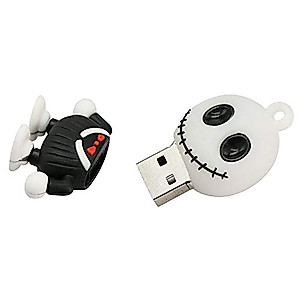 2.0 Jack Skellington Skeleton 128GB USB External Hard Drive Flash Thumb Drive Storage Device Cute Novelty Memory Stick U Disk Cartoon