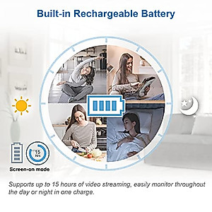 VTech VM919-2HD 2-cam Video Monitor with Battery Support 15-hr Streaming, 7" 720p Display, 360 Panoramic Viewing, 110 Wide-Angle View, Night Vision, Up to 1000ft Range, Secured Transmission