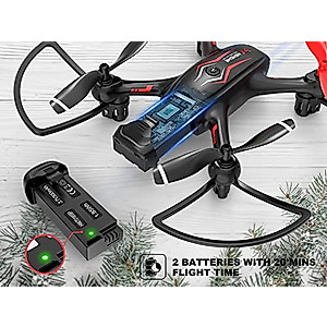 NEHEME NH530 Drones with Camera for Adults Kids, FPV Drone with 1080P HD Camera, RC Quadcopter for Beginners with Gravity Sensor, Headless Mode, One Key Return/Take Off/Landing, Drone with 2 Batteries